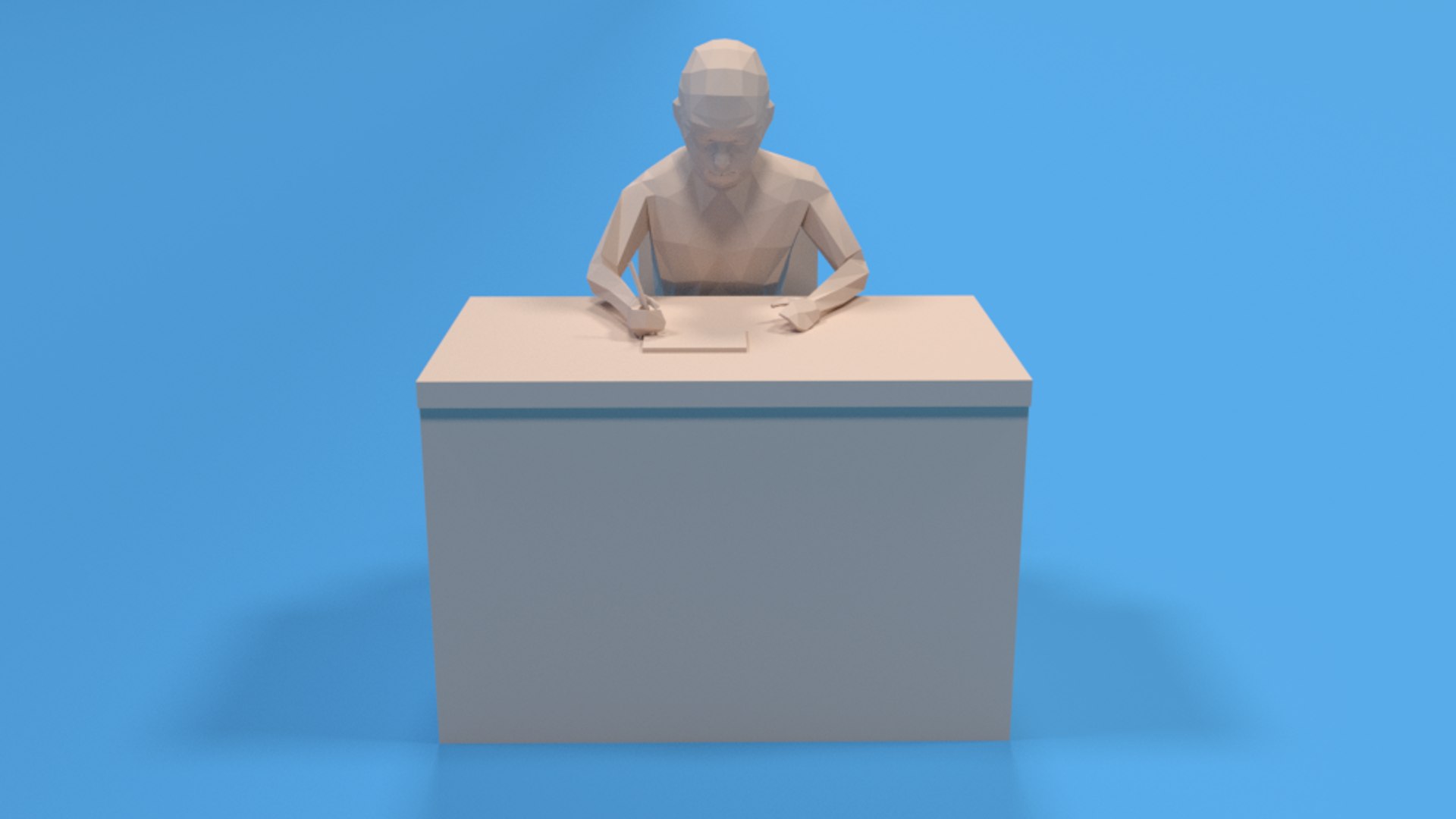 3D Kid Sitting Writing Model - TurboSquid 1445806