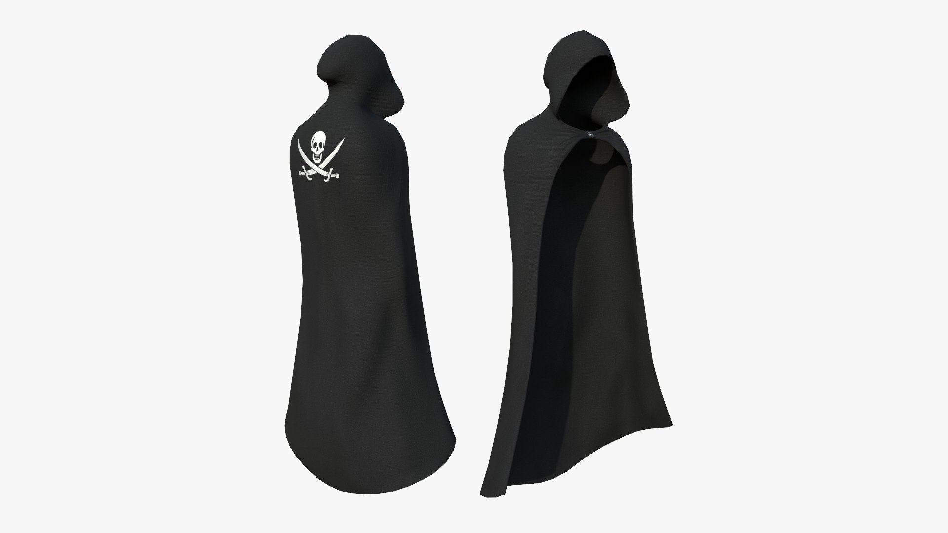 Medieval Cloak A13 Skull Pirate - Fantasy Character Design 3D Model ...