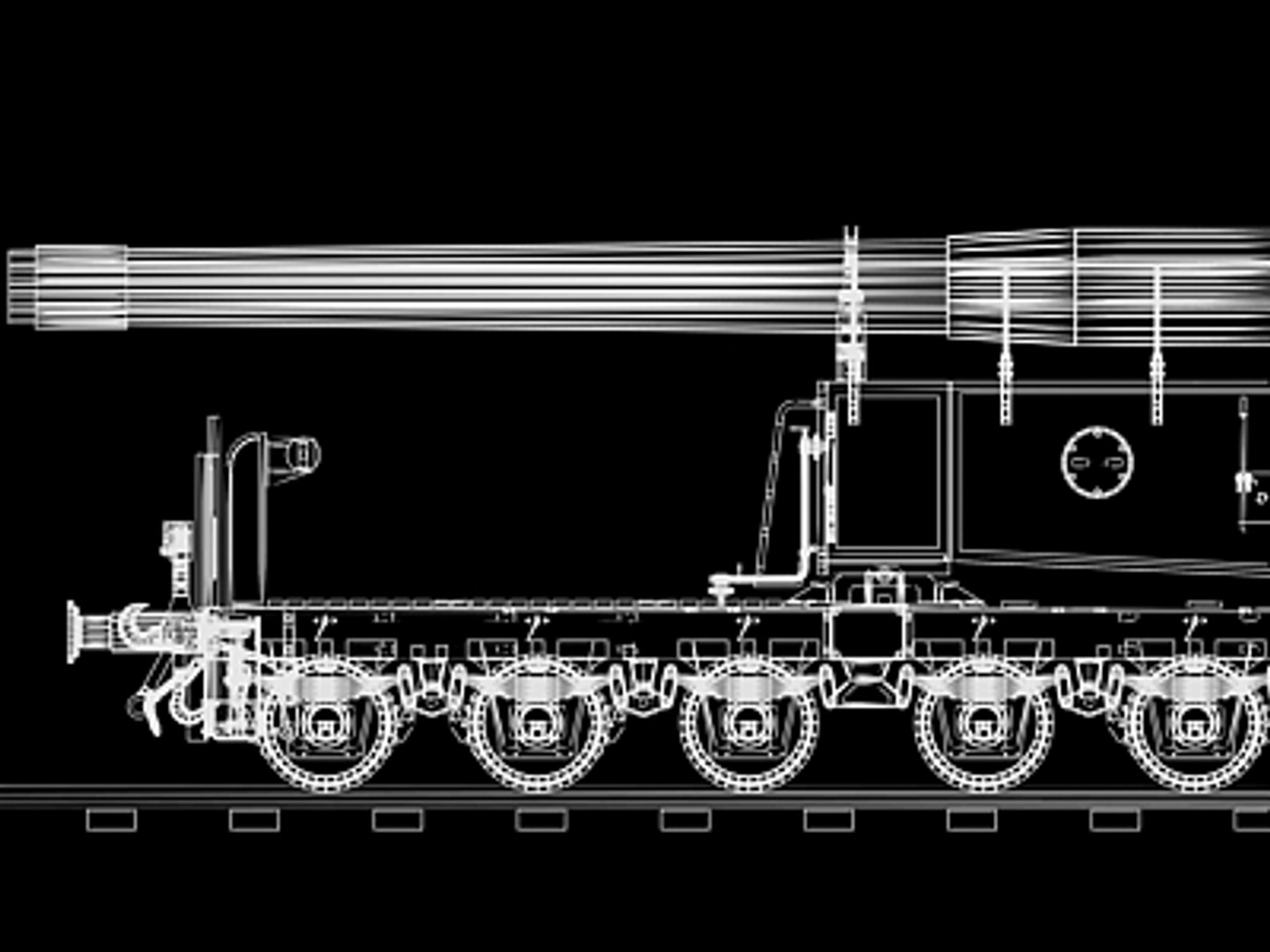 german railroad wwii 3d model