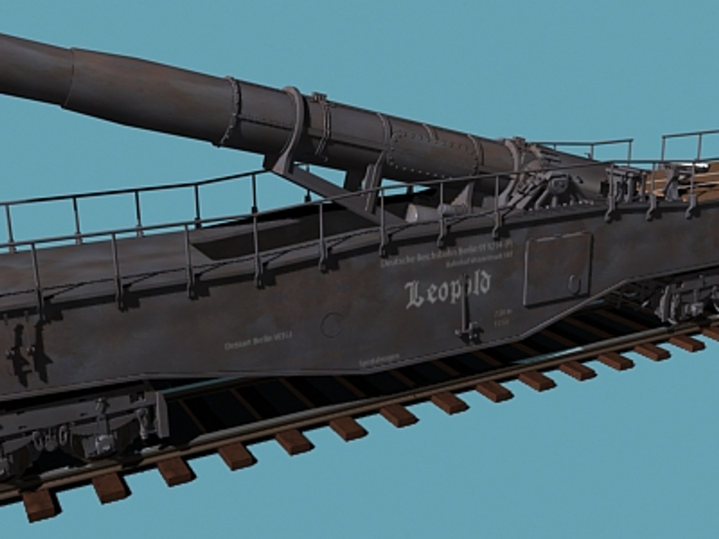 german railroad wwii 3d model