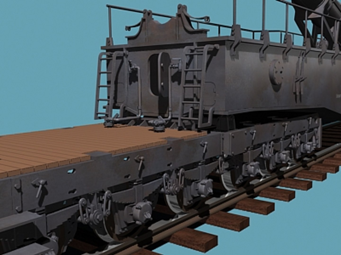 german railroad wwii 3d model