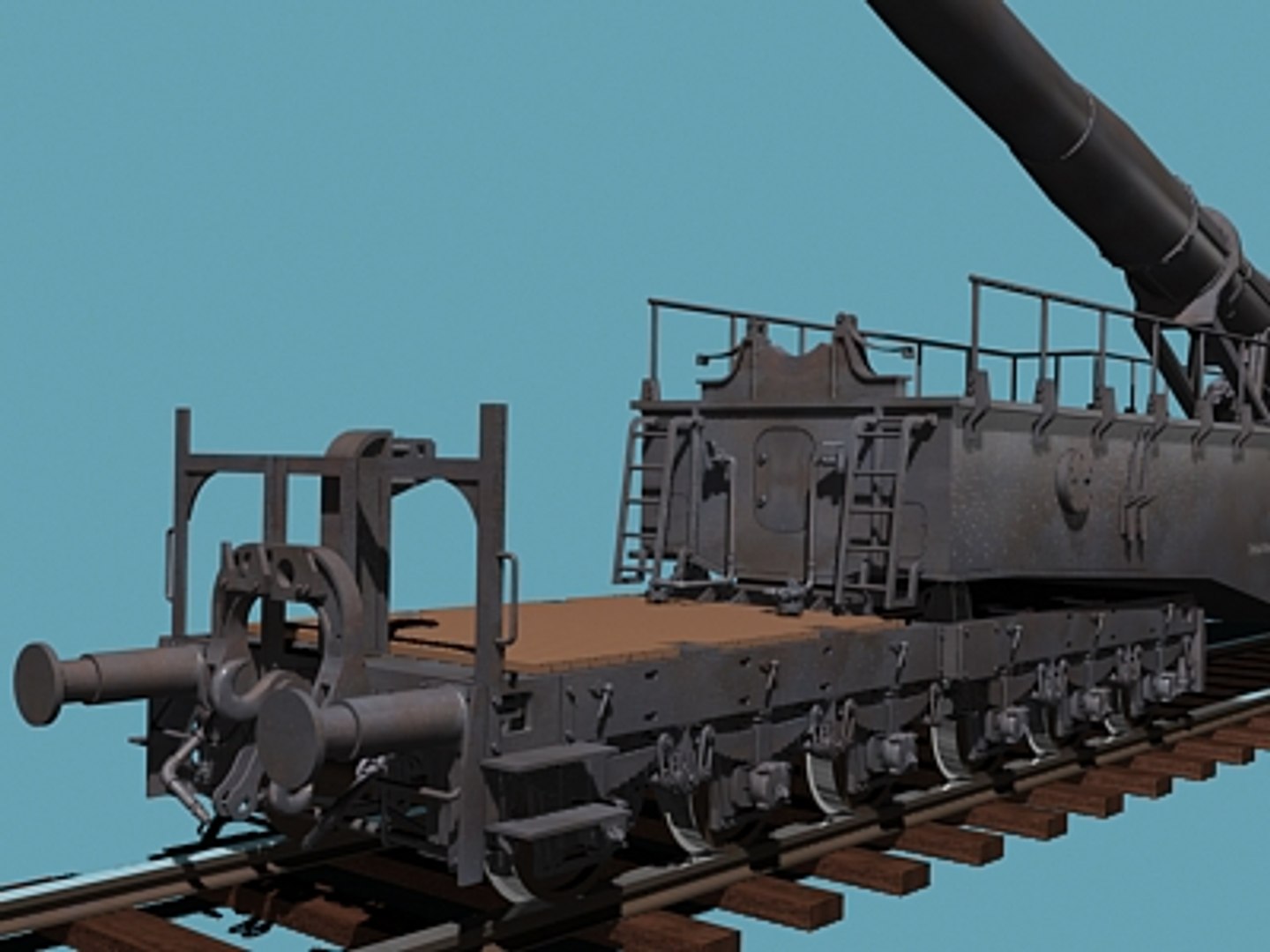 german railroad wwii 3d model