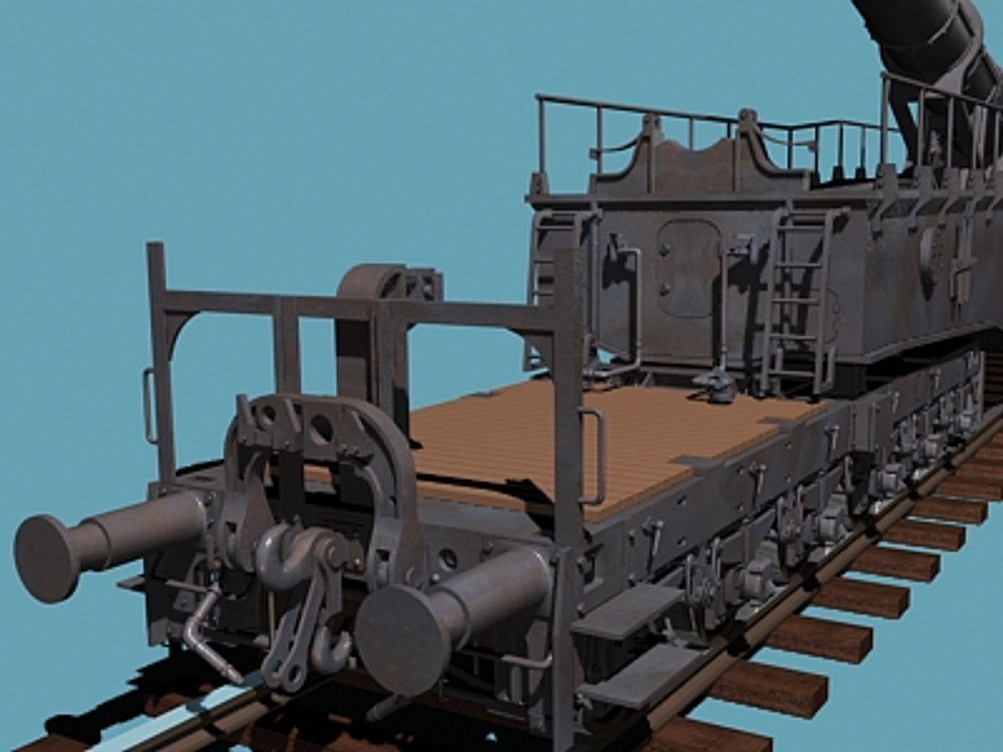 german railroad wwii 3d model
