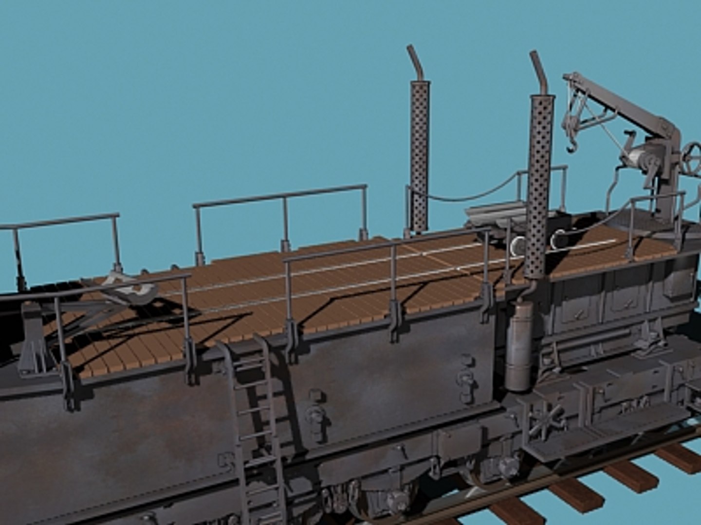 german railroad wwii 3d model