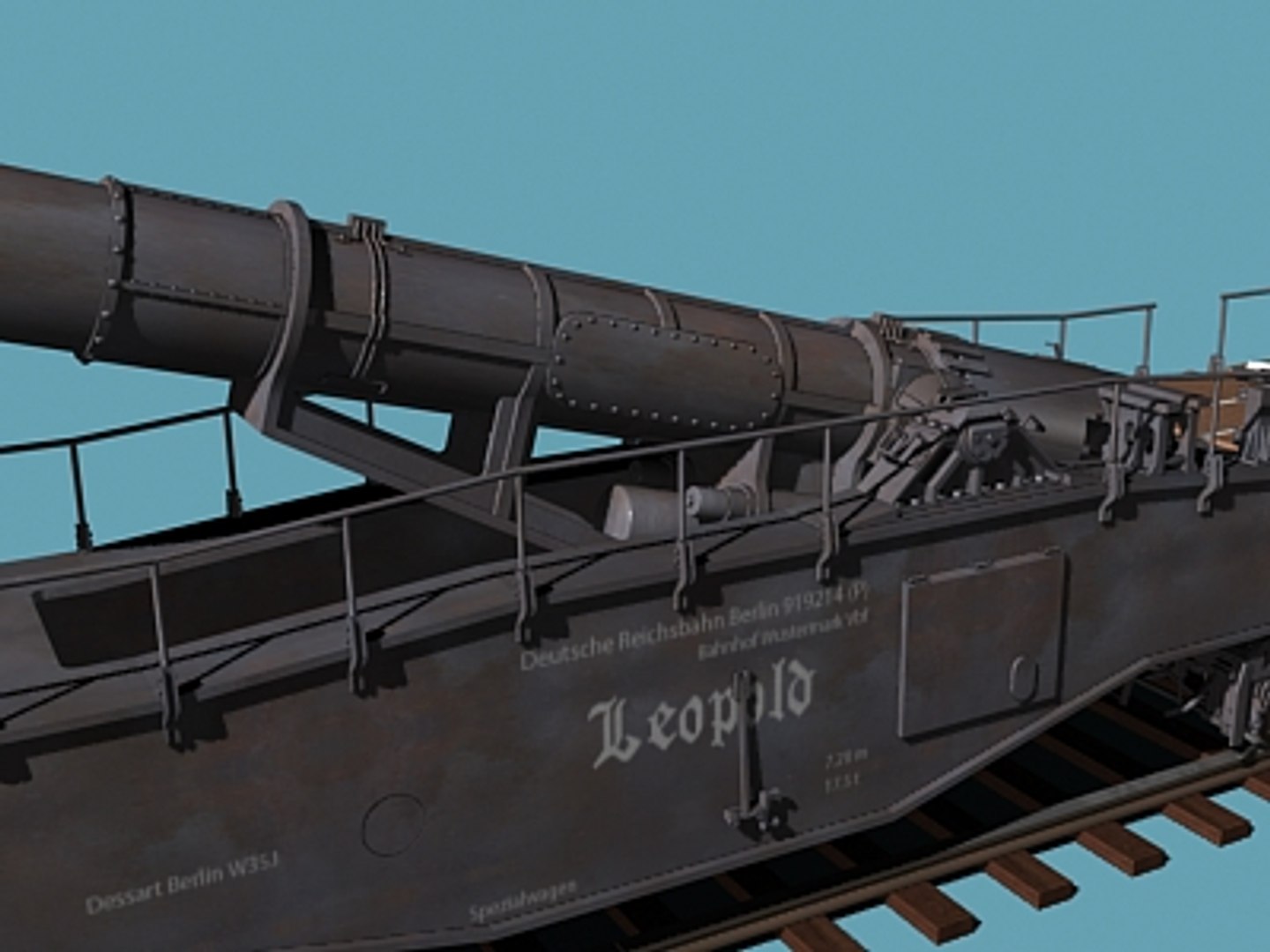 german railroad wwii 3d model