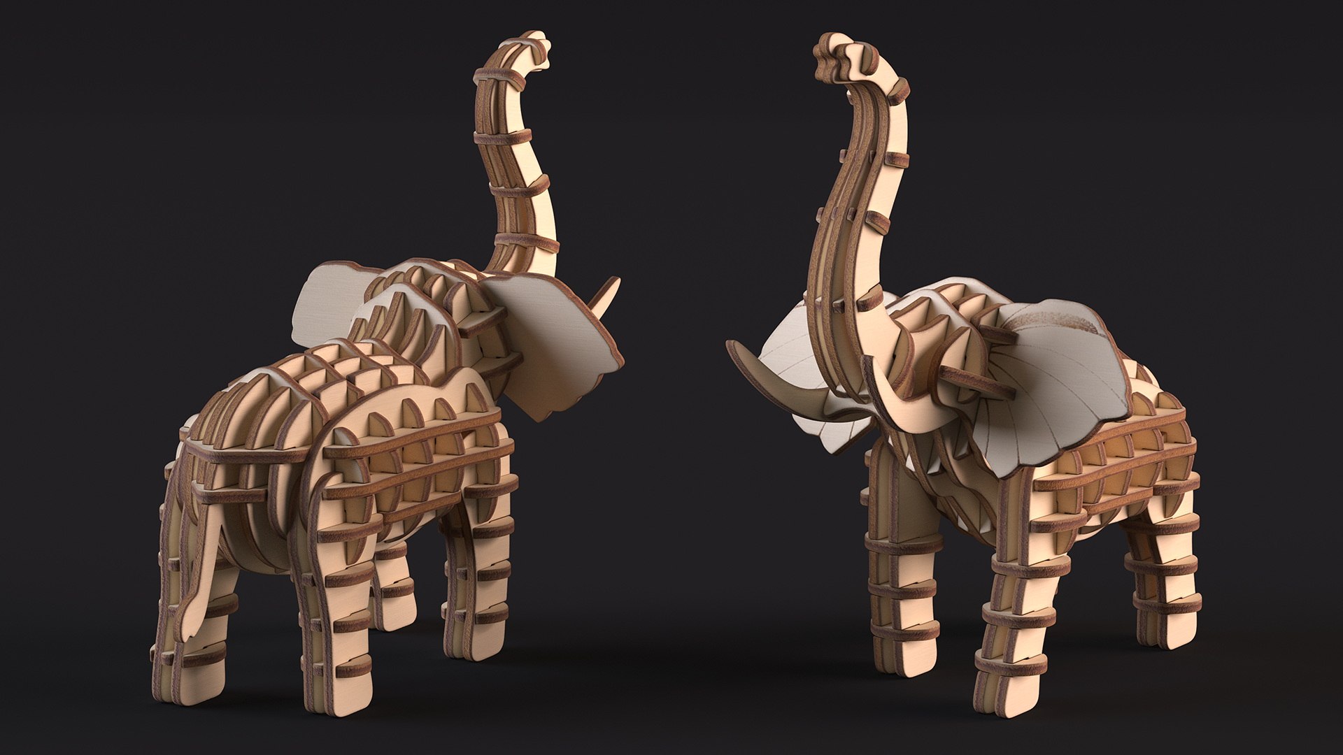 3D Elephant Wooden 3D Puzzle Model - TurboSquid 2062042