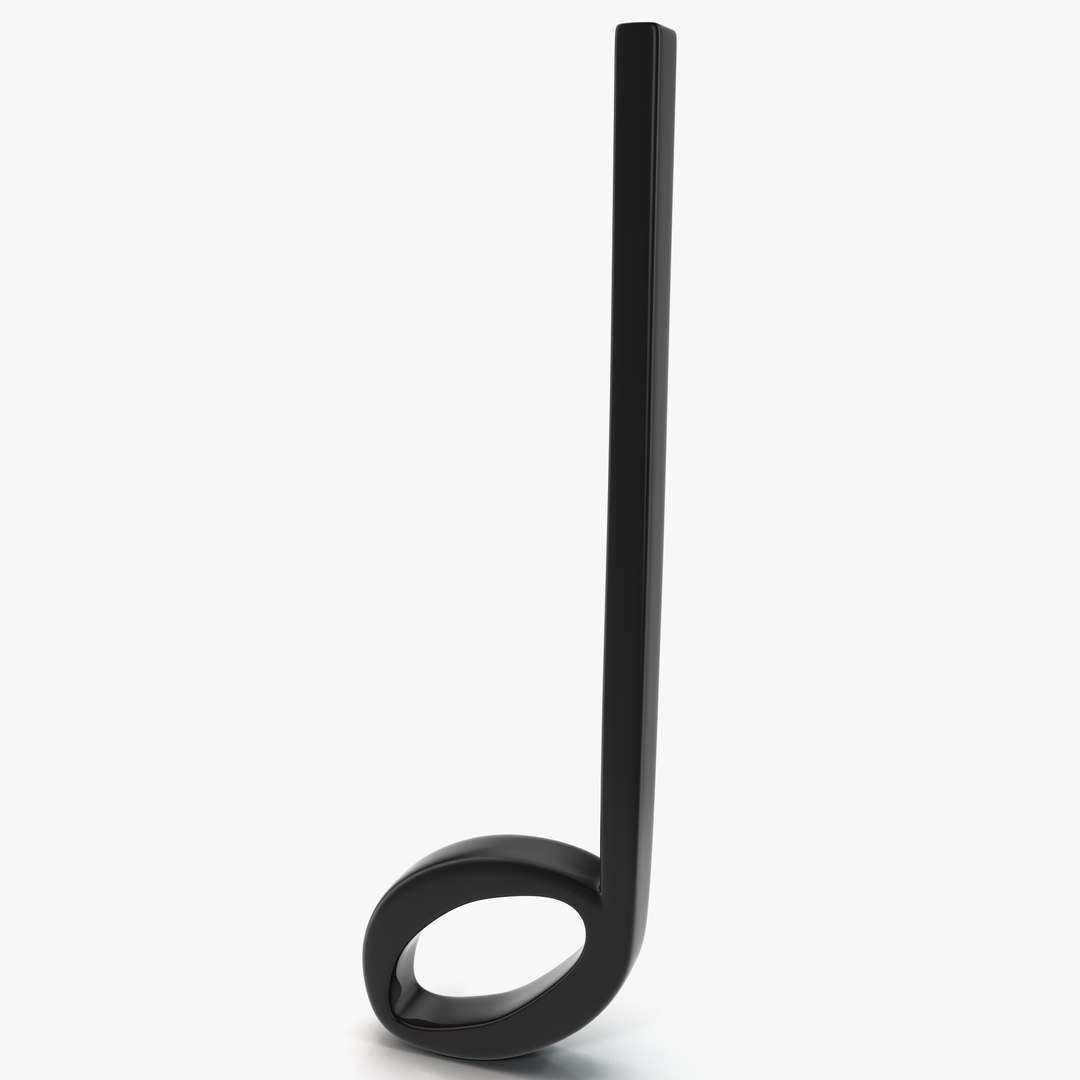 3d model half note musical sign