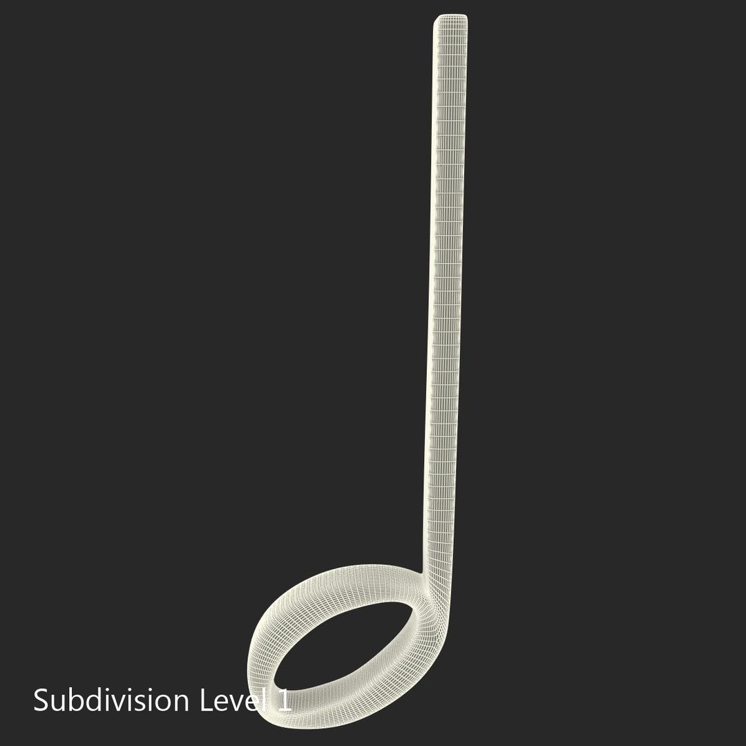3d model half note musical sign