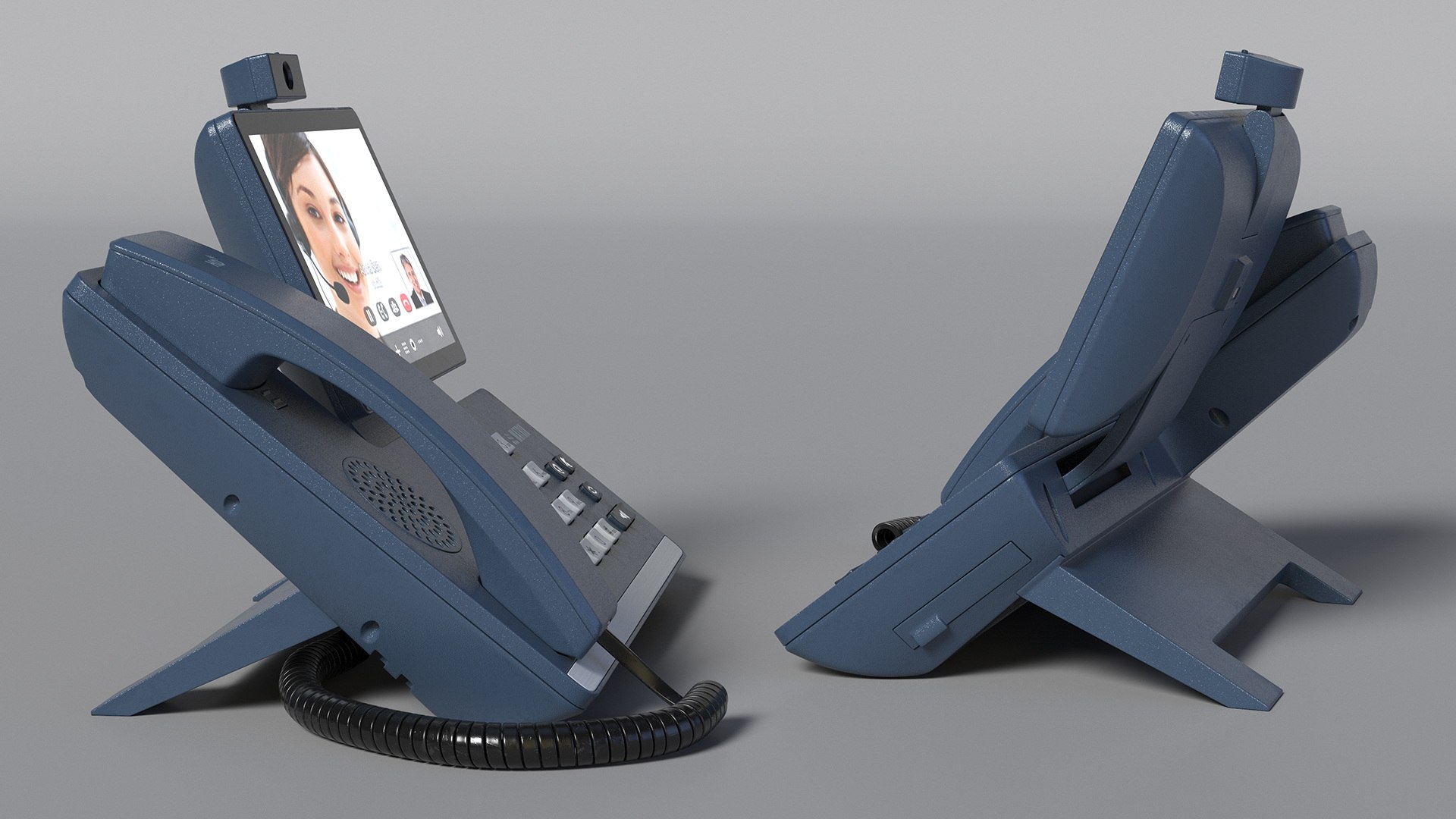 3D Smart Video IP Phone Matrix Blue Lights On - TurboSquid 2270266