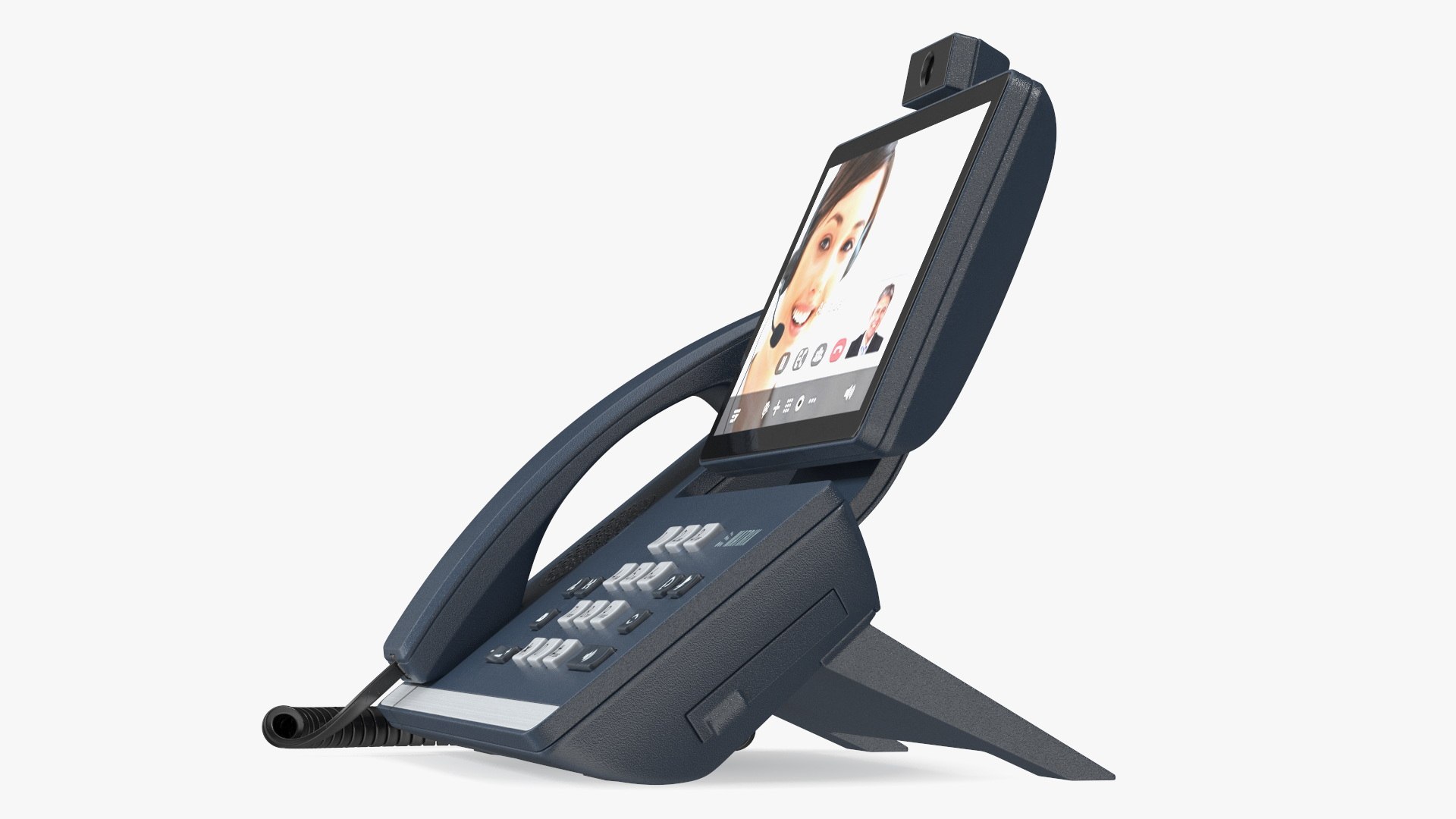 3D Smart Video IP Phone Matrix Blue Lights On - TurboSquid 2270266