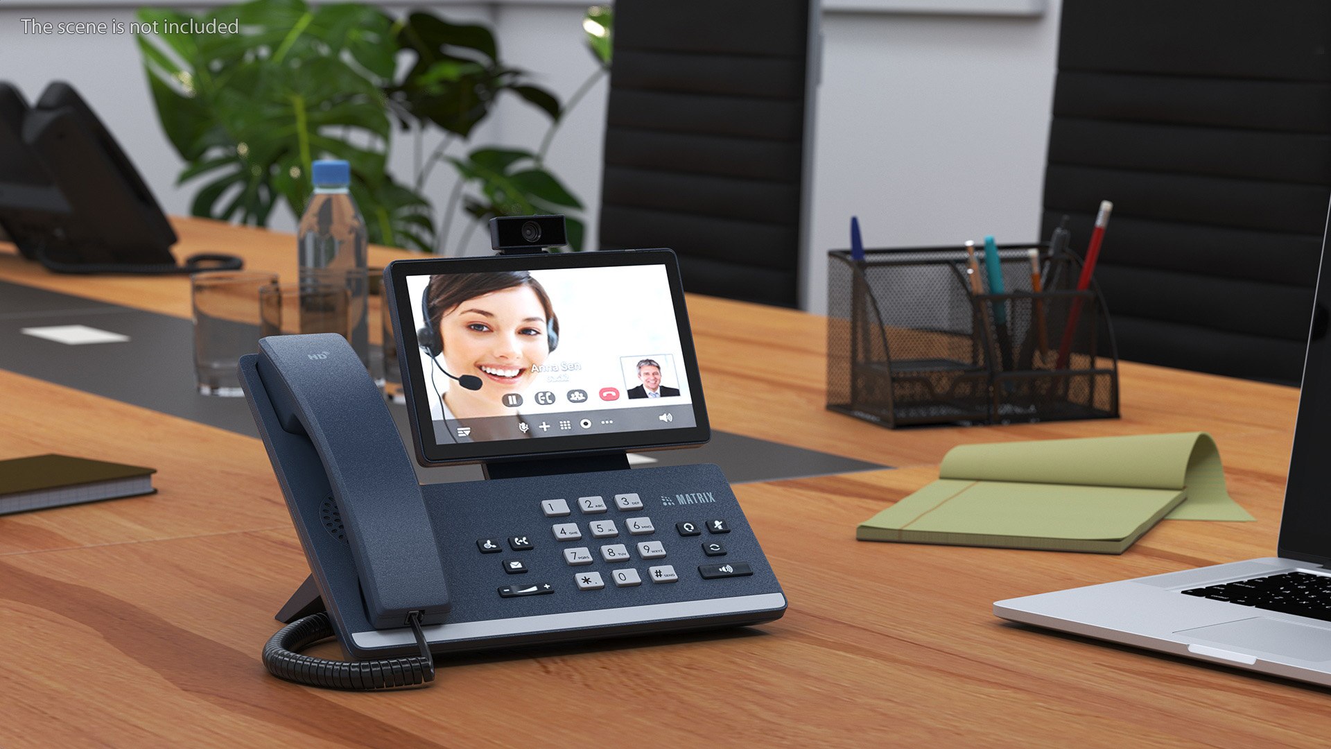 3D Smart Video IP Phone Matrix Blue Lights On - TurboSquid 2270266