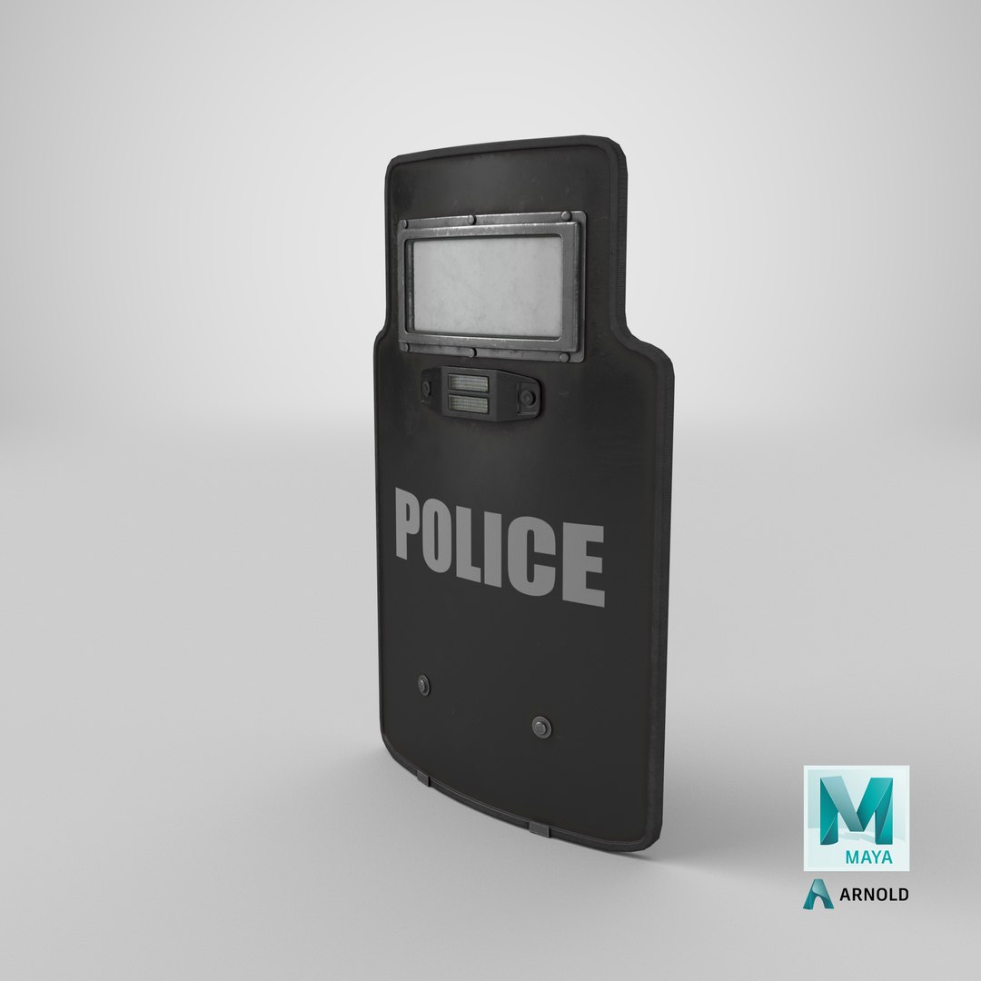 Police Tactical Riot Shield Hight And Low Poly PBR 3D model ...