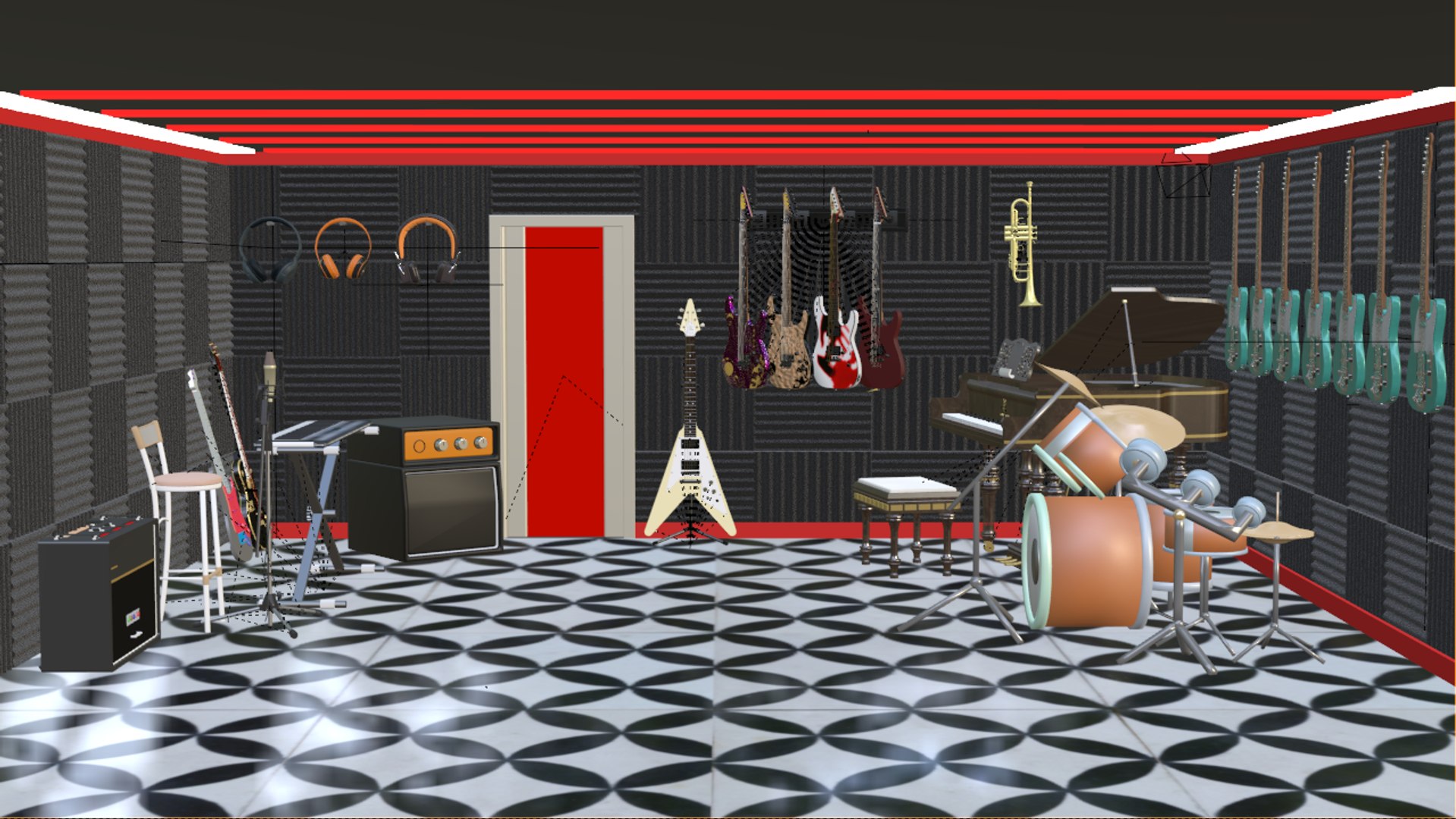 Music Room 3D Model - TurboSquid 2188814