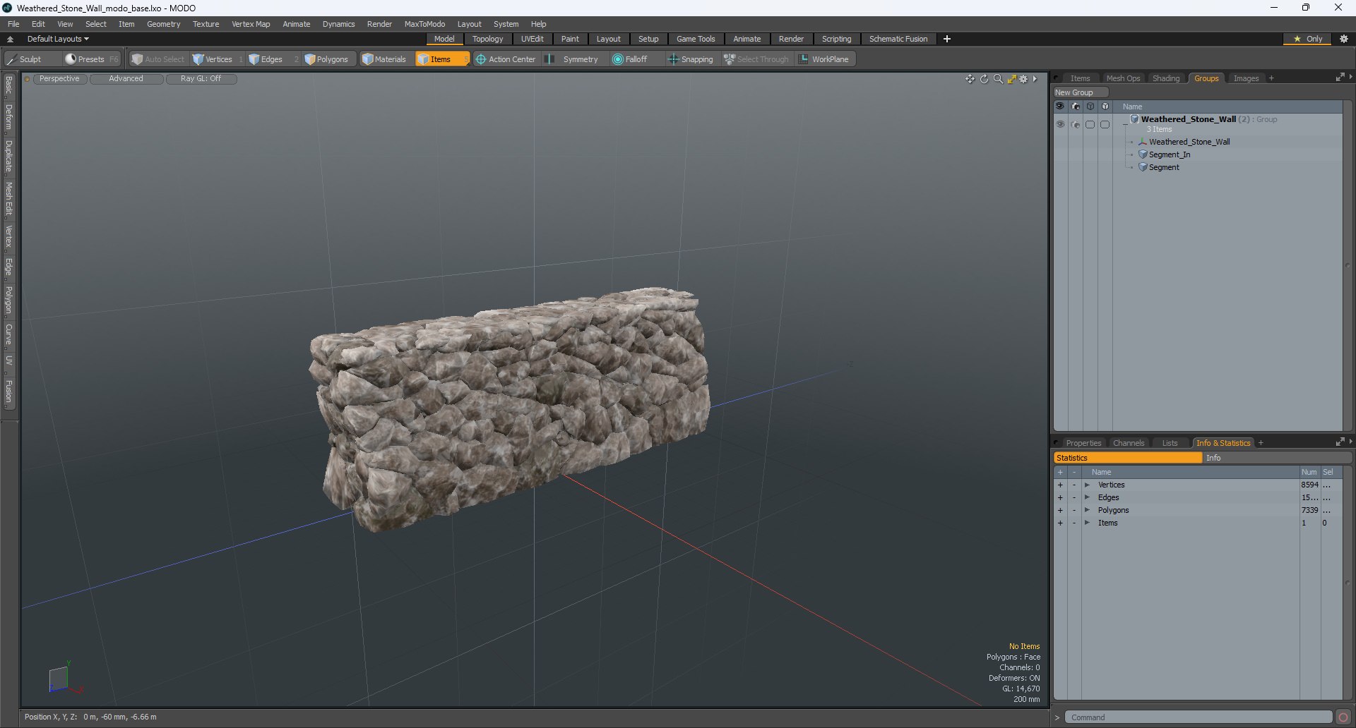3D Weathered Stone Wall - TurboSquid 2288481