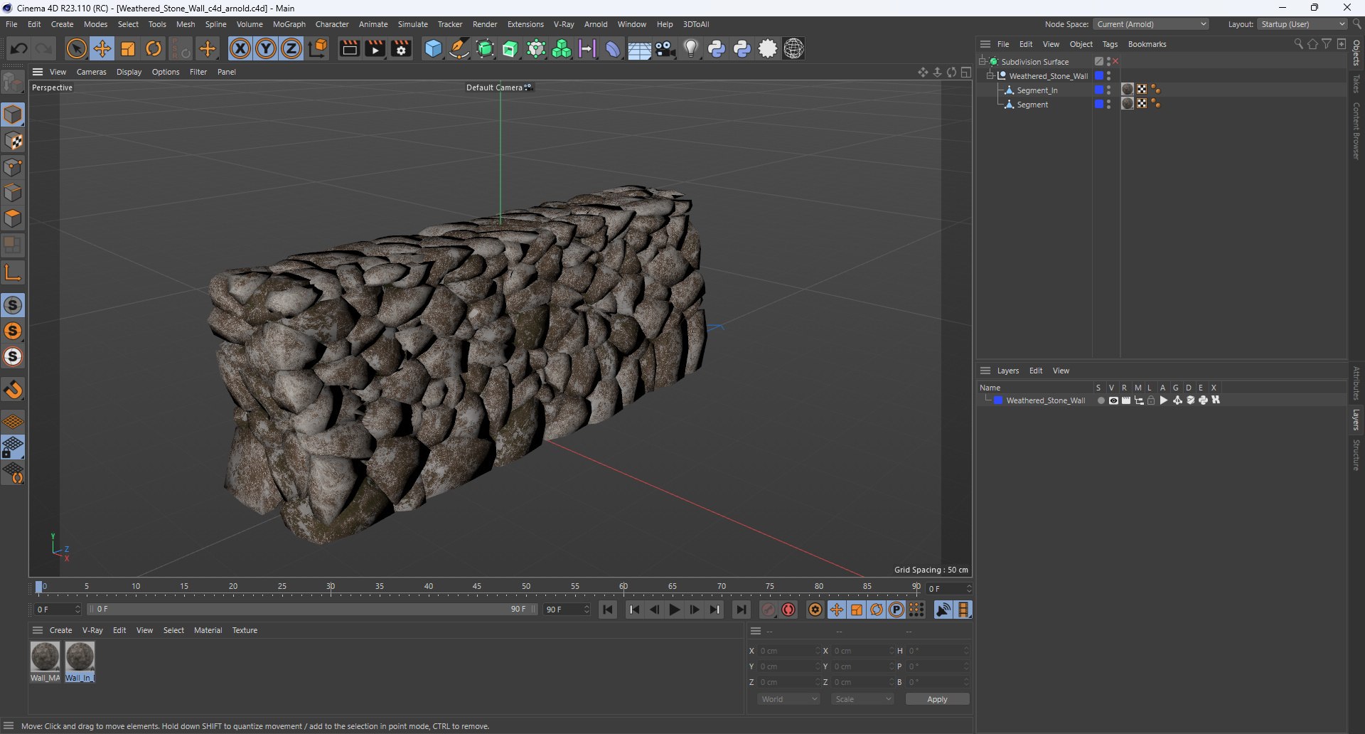 3D Weathered Stone Wall - TurboSquid 2288481