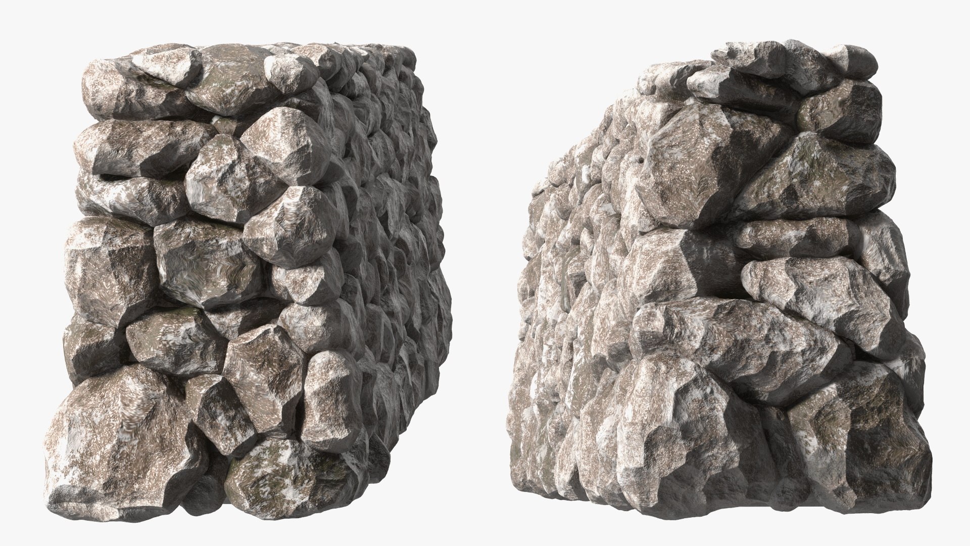 3D Weathered Stone Wall - TurboSquid 2288481