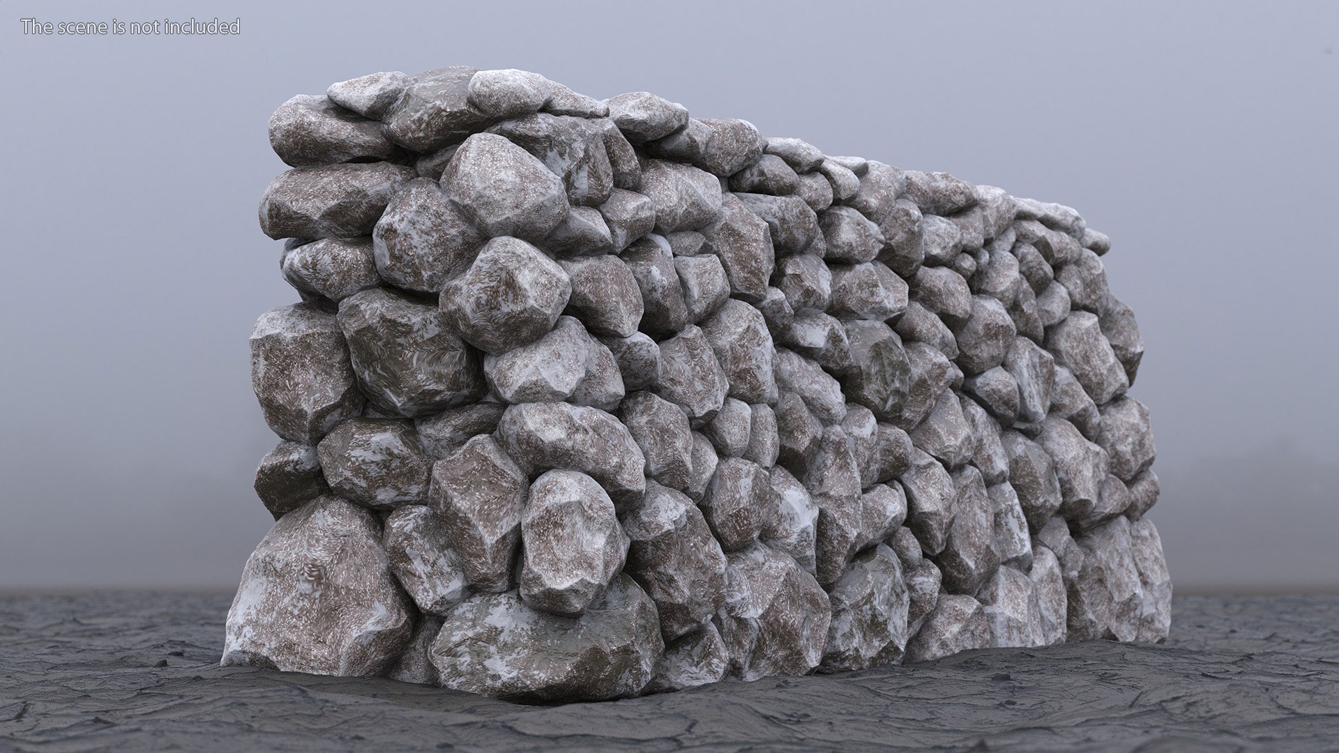 3D Weathered Stone Wall - TurboSquid 2288481