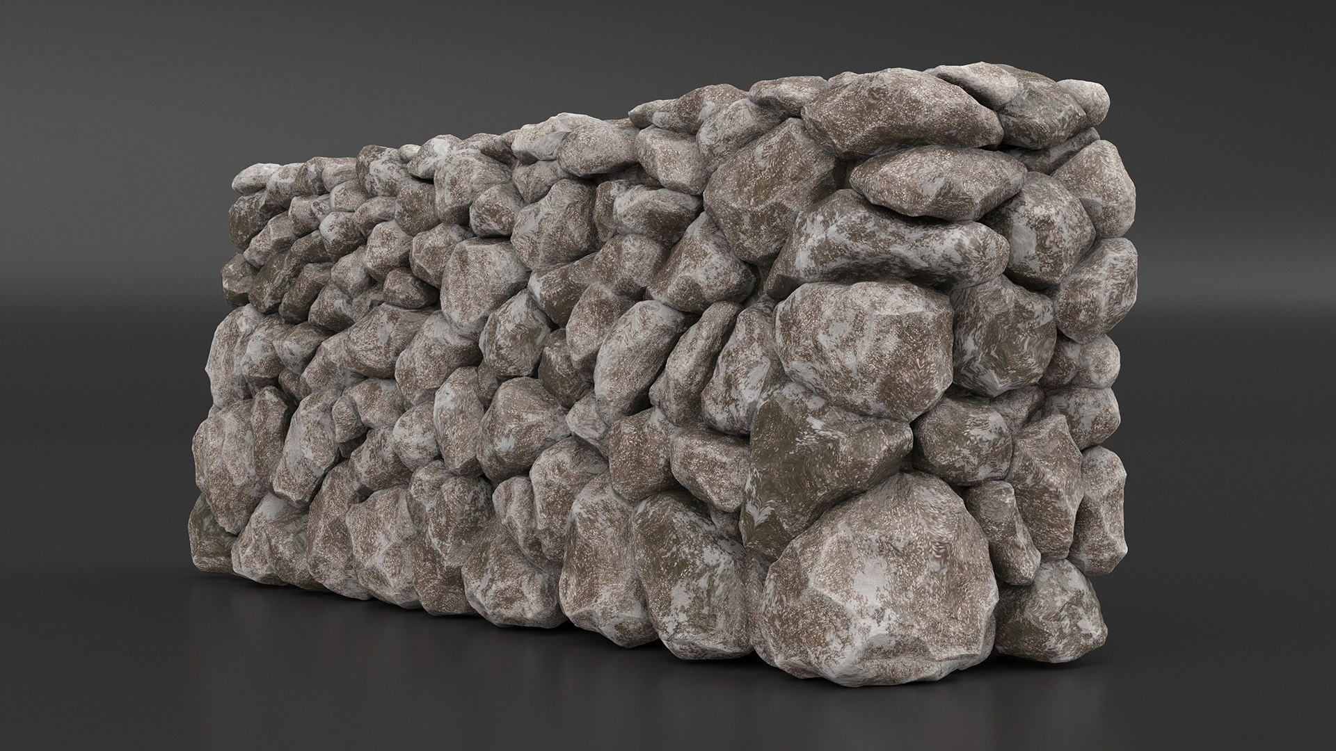 3D Weathered Stone Wall - TurboSquid 2288481