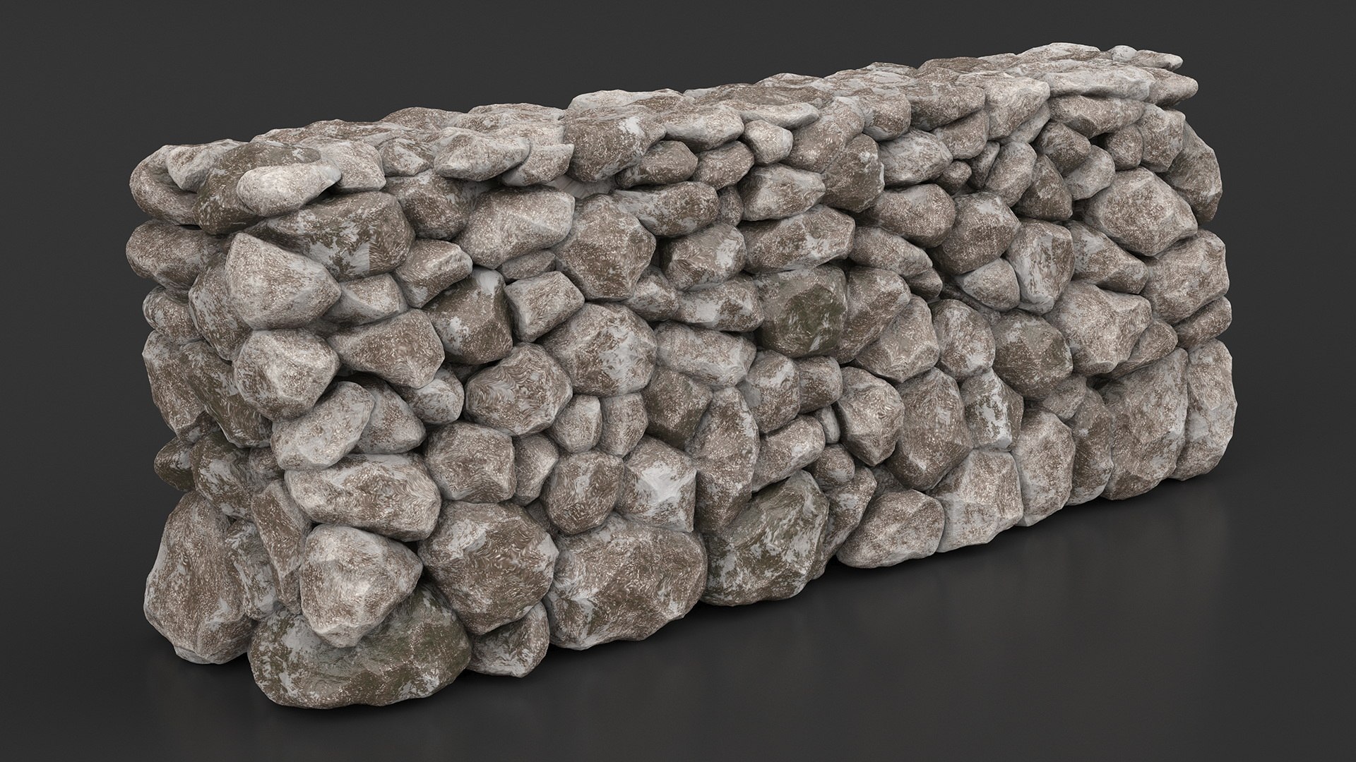 3D Weathered Stone Wall - TurboSquid 2288481