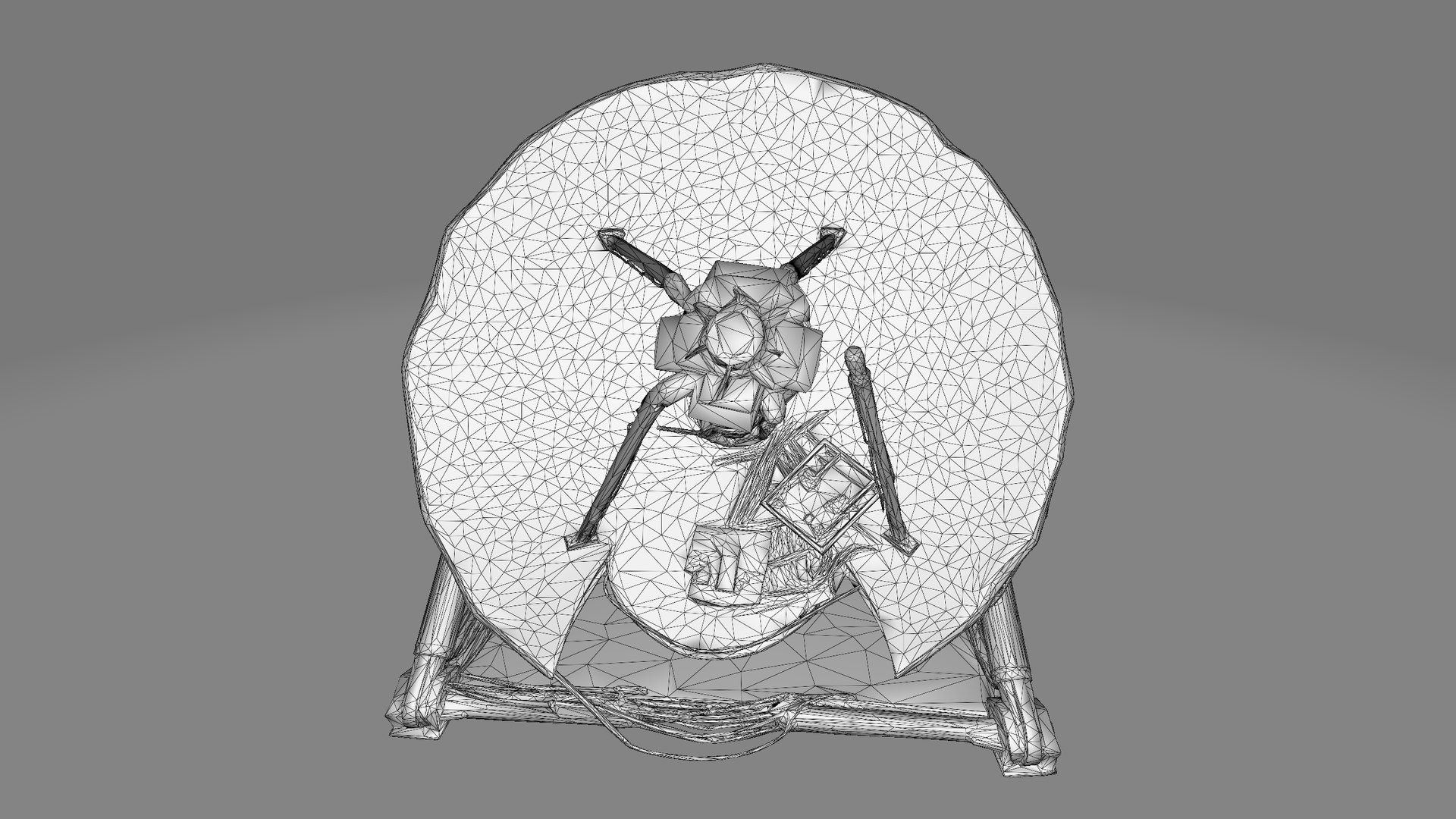 Damaged Sci-Fi Communication Dish Fallen Post-Apocalyptic Game Ready 3D ...
