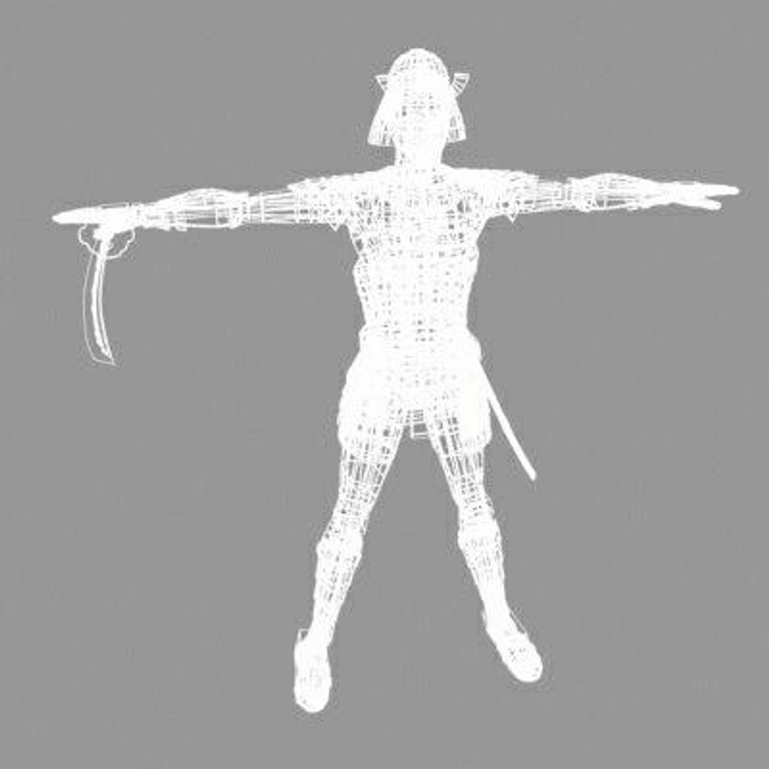 3d model samurai warrior character