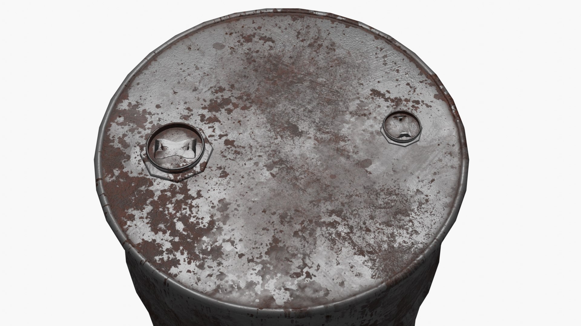 3D Oil Barrel White Rusty Clean-Logo - TurboSquid 2039234