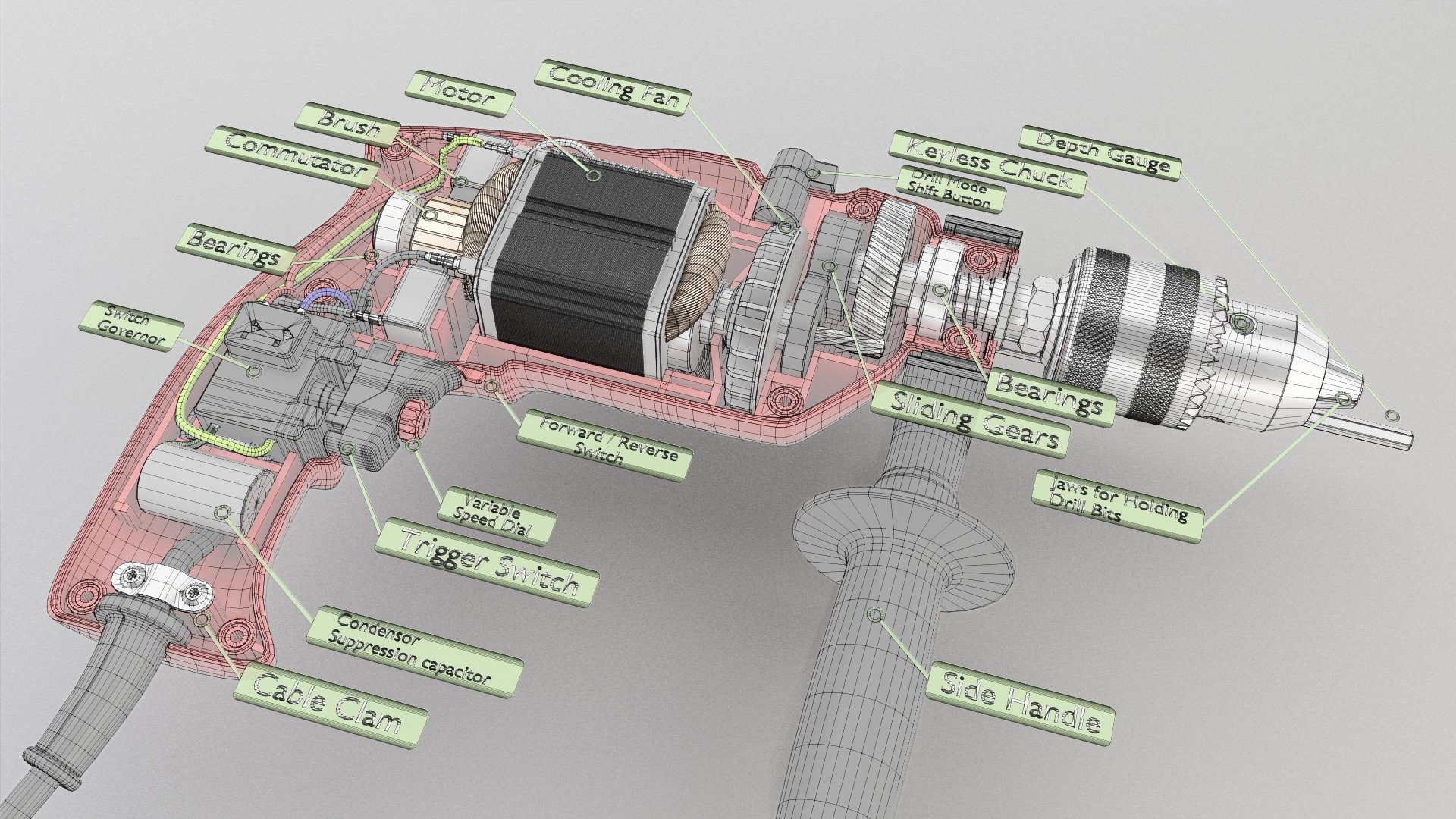 3D Power Drill - TurboSquid 1529505