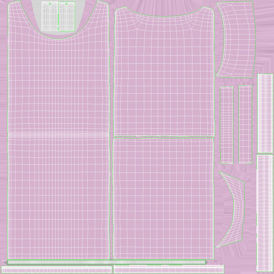 3D Female Crew Neck Folded Stacked Color Variations 03 Model ...