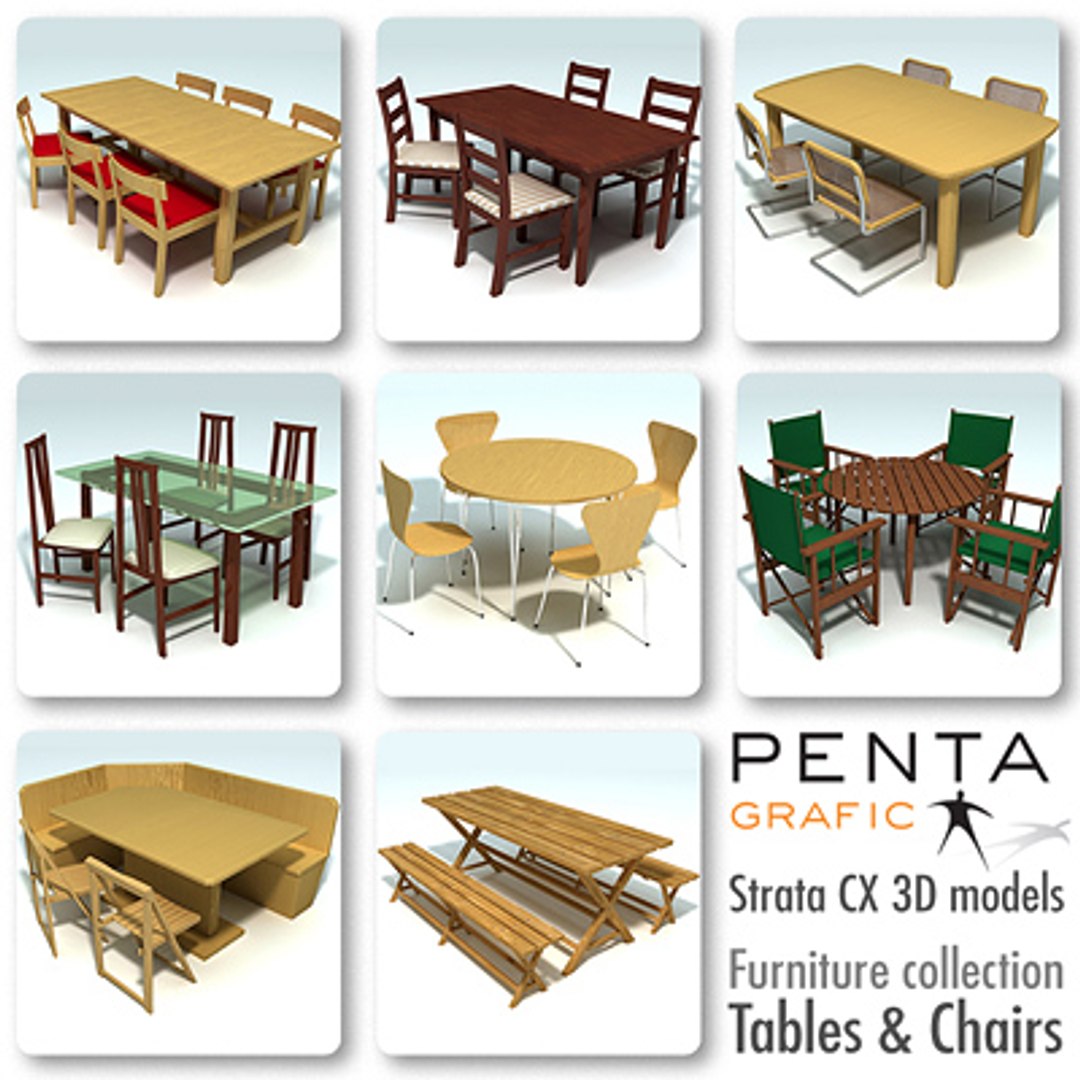 Strata Tables Chairs Vol 3ds