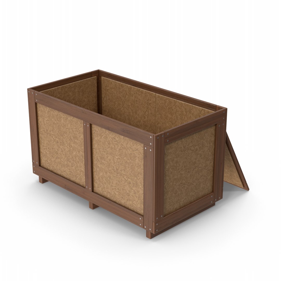3D Cargo Crate Box Opened Model - TurboSquid 2028028