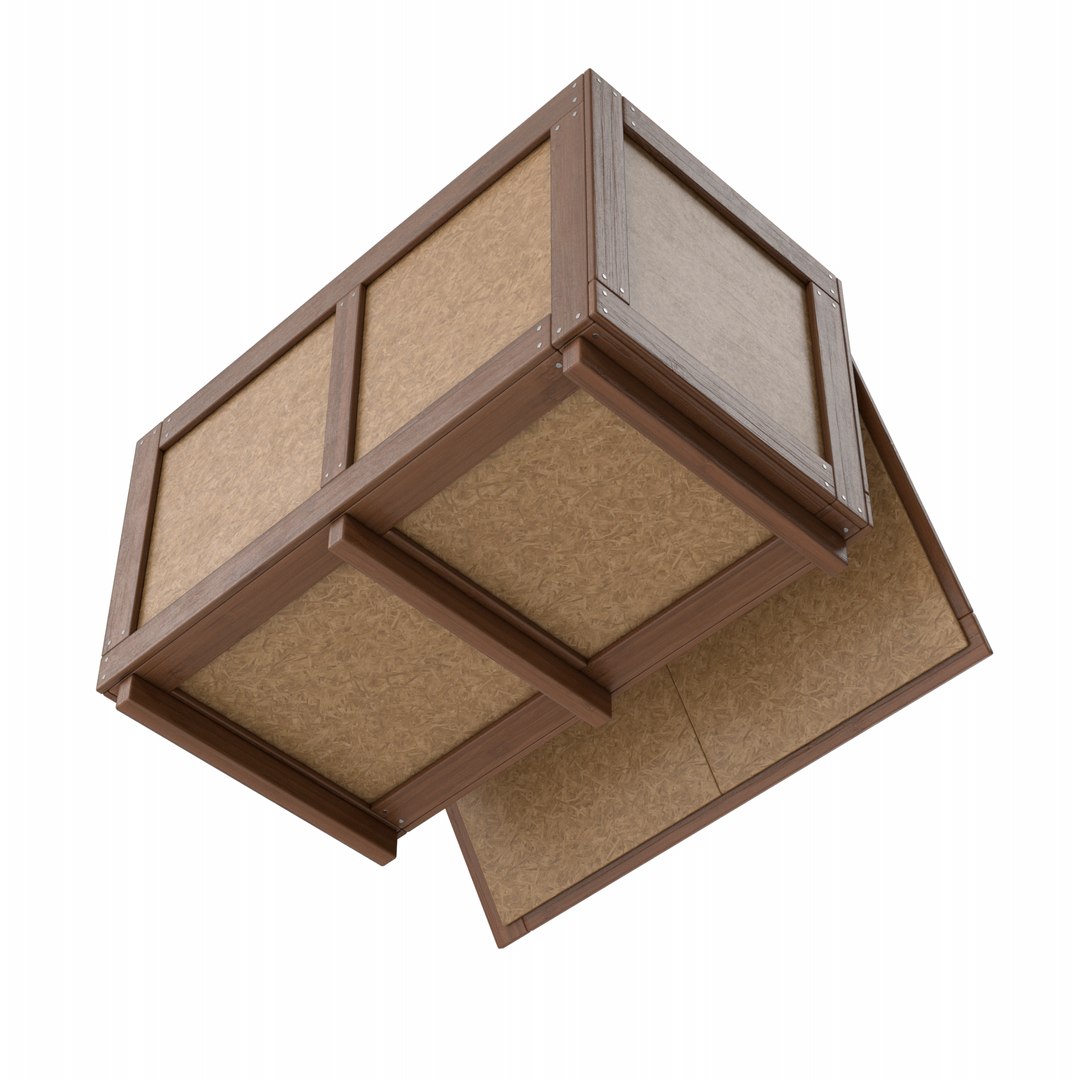 3D Cargo Crate Box Opened Model - TurboSquid 2028028