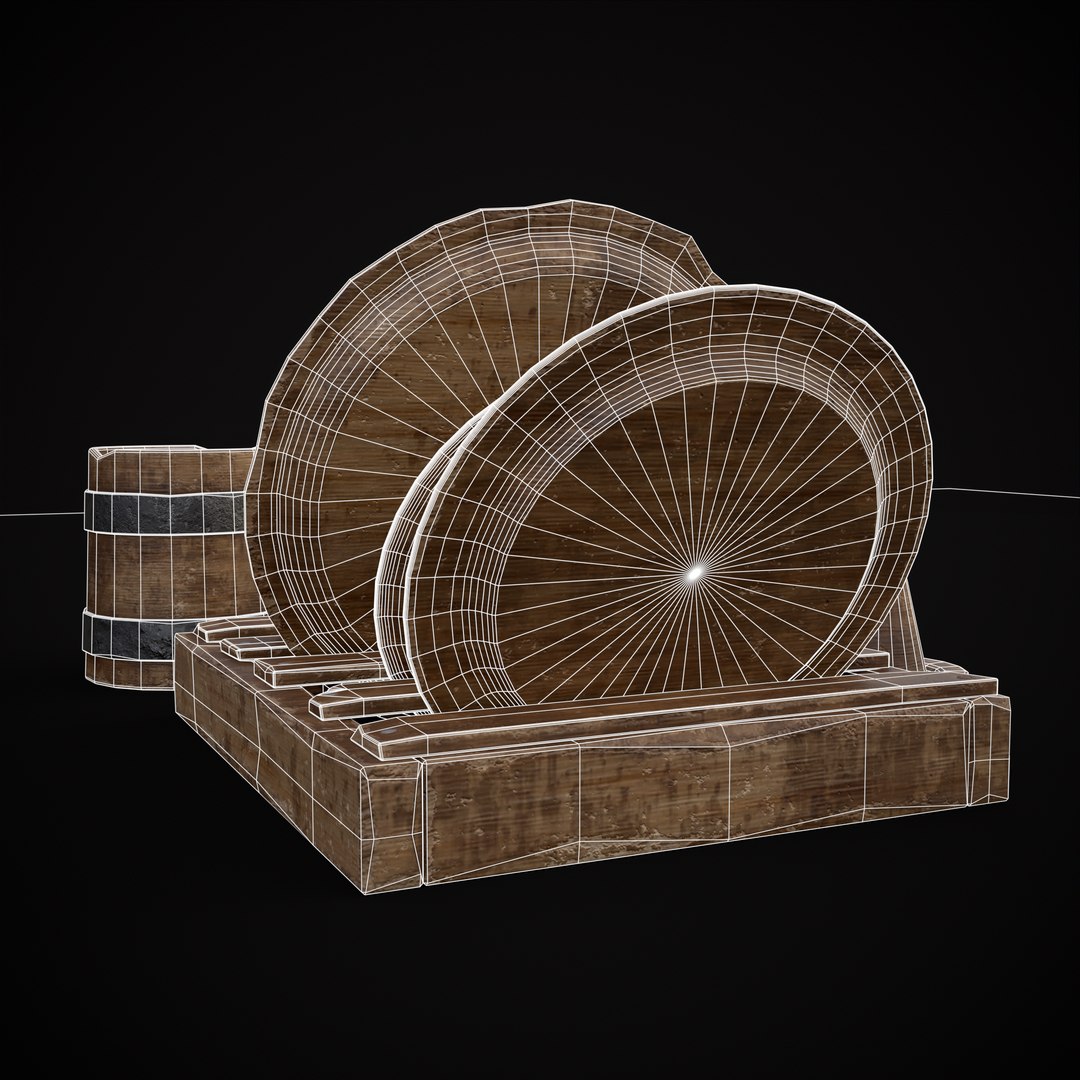 Wooden Medieval Dish Washing Set 3D Model - TurboSquid 1985070