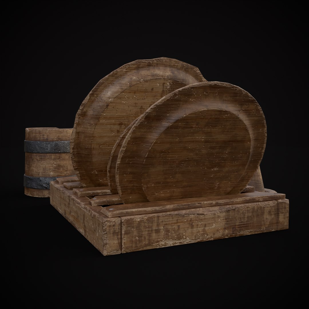 Wooden Medieval Dish Washing Set 3D Model - TurboSquid 1985070