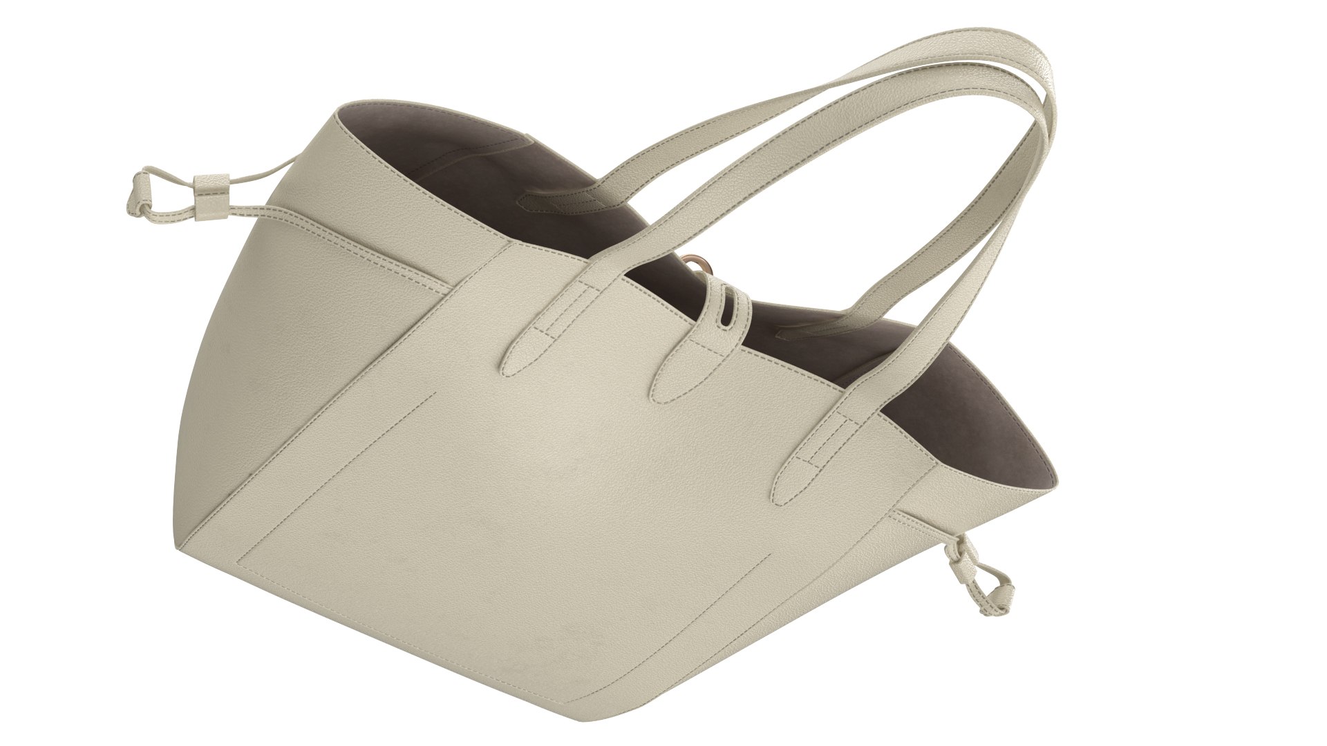 Womens Leather Shopping Bag Beige model - TurboSquid 2099505