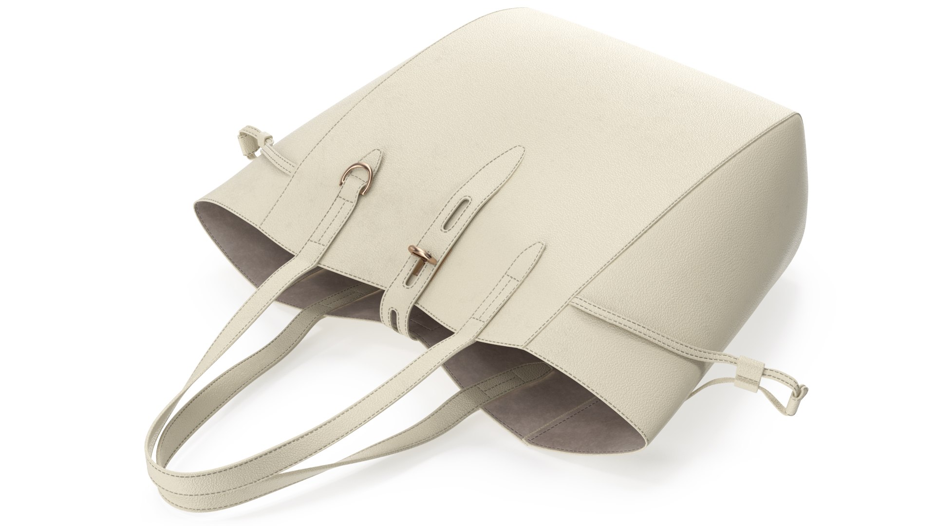 Womens Leather Shopping Bag Beige model - TurboSquid 2099505