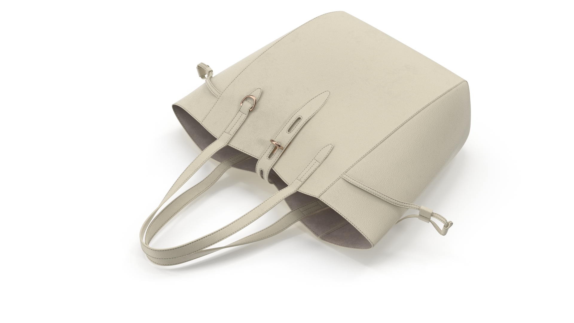 Womens Leather Shopping Bag Beige model - TurboSquid 2099505