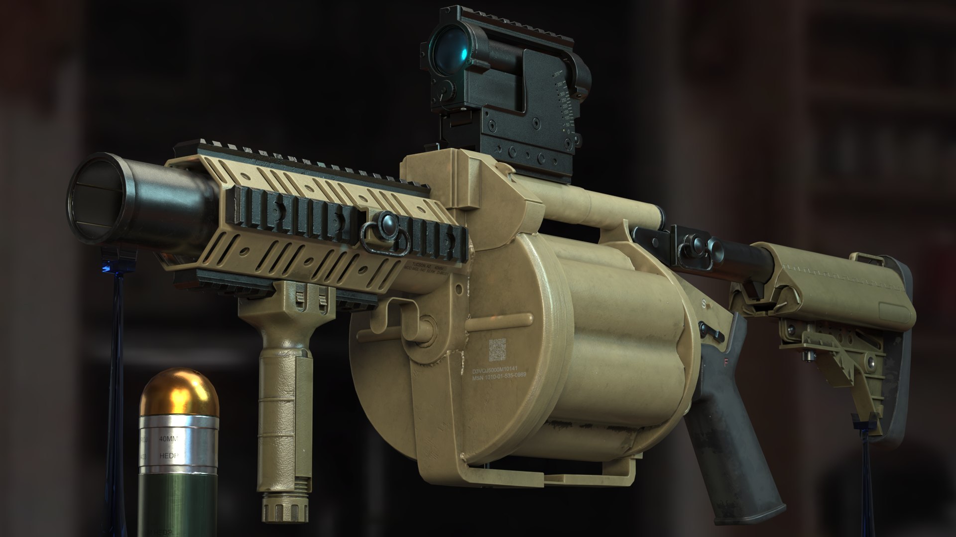 Milkor MGL-140low Poly 3D Model - TurboSquid 2279509