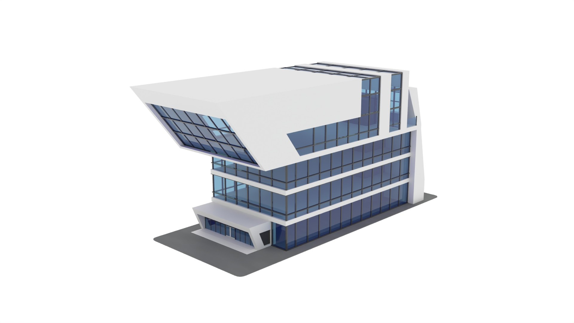 3D Modern Office Building Interior And Exterior - TurboSquid 2357632