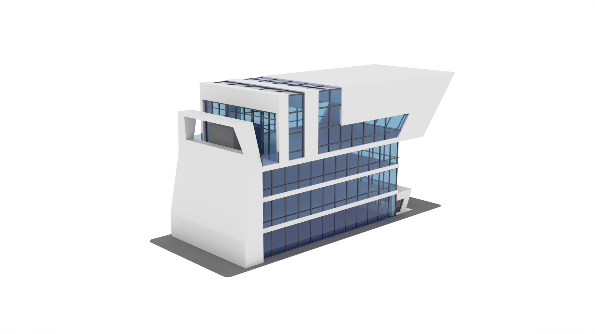 3D Modern Office Building Interior And Exterior - TurboSquid 2357632