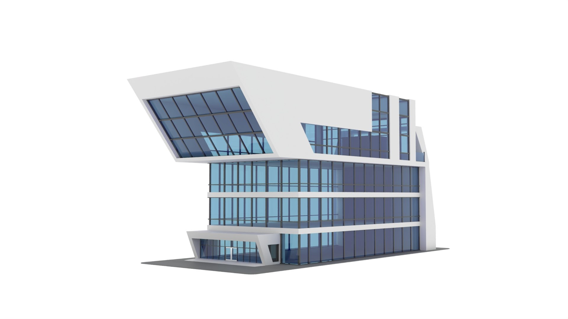 3D Modern Office Building Interior And Exterior - TurboSquid 2357632