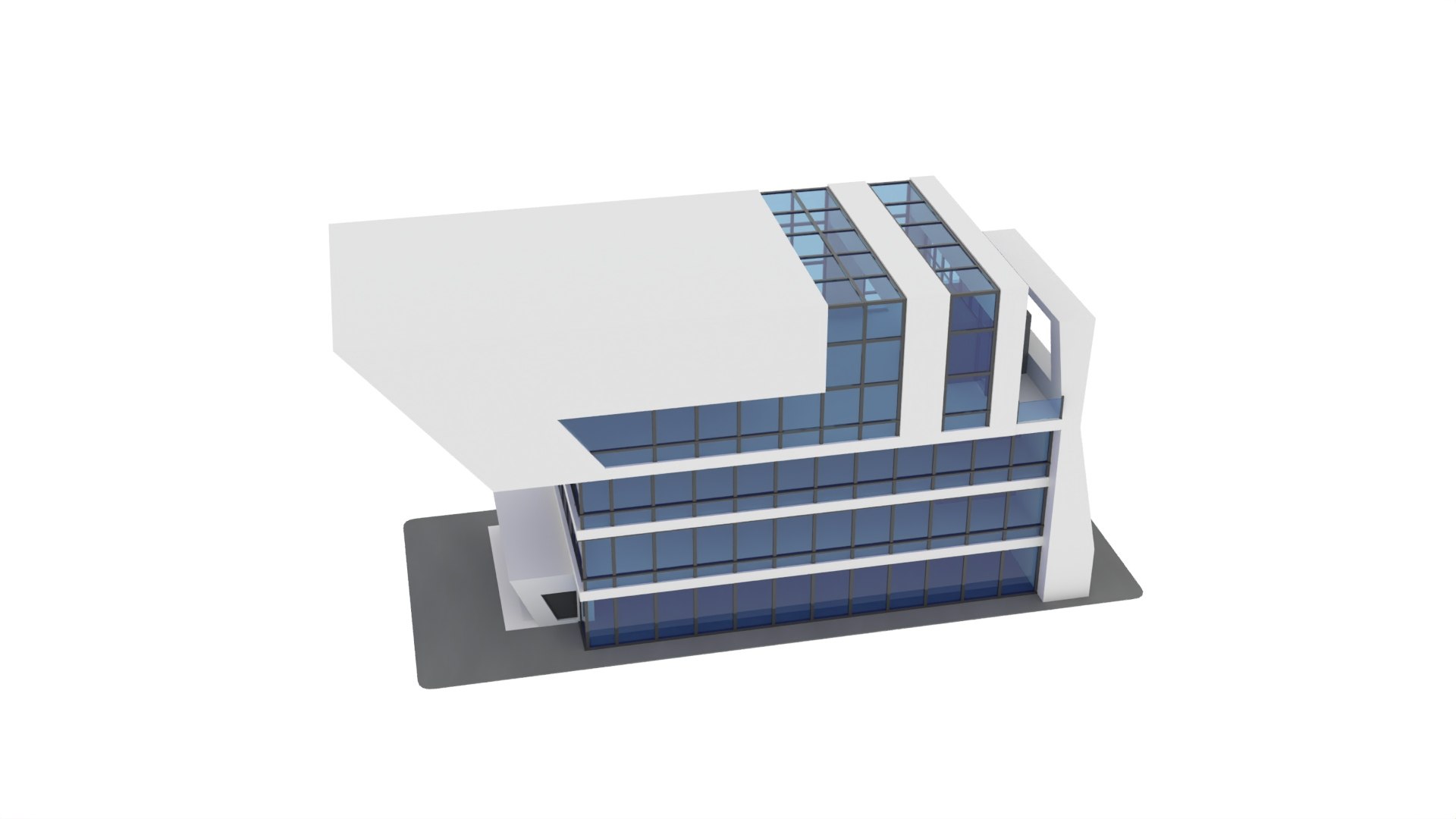 3D Modern Office Building Interior And Exterior - TurboSquid 2357632