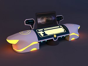 3D Sci-fi Futuristic Control Desk - Console - TurboSquid 1932672
