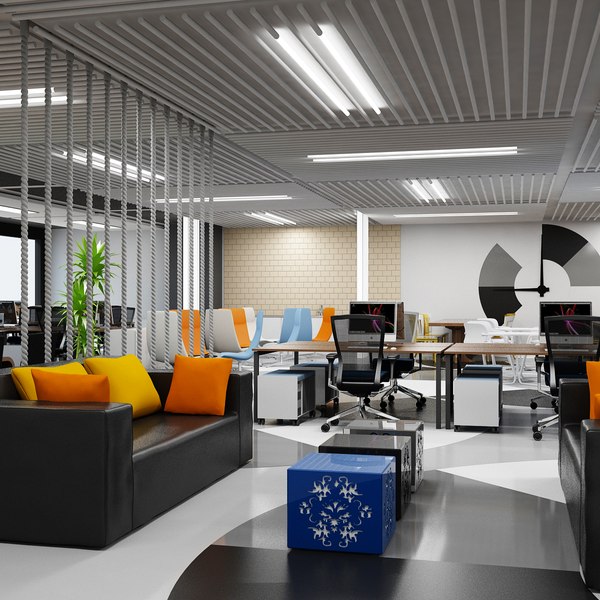 office workstation 3d model