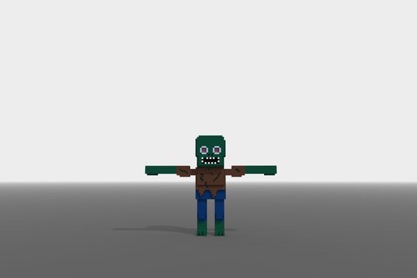 modelo 3d Zombie Voxel Low poly - TurboSquid 1308022