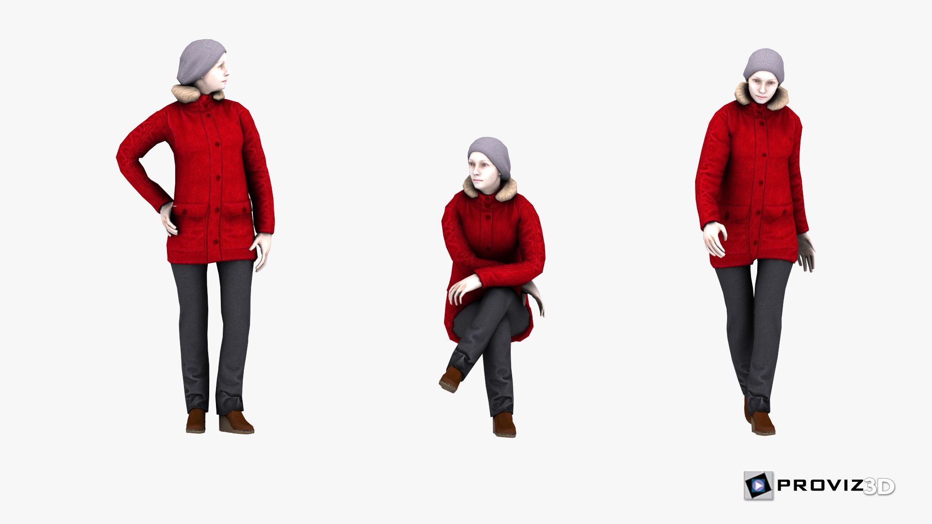 3D Model 3D People: 30 Still Winter People Vol. 01 - TurboSquid 1746887