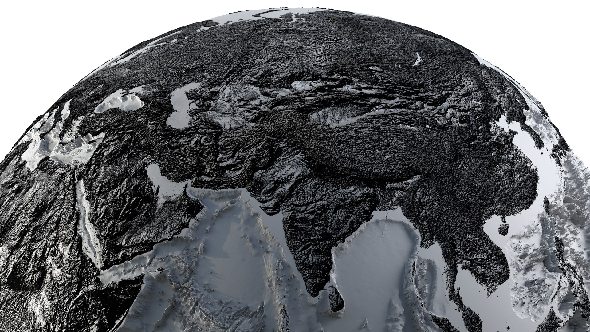 3D Model Earth Hill Shade Map 3D Globe - TurboSquid 2347373