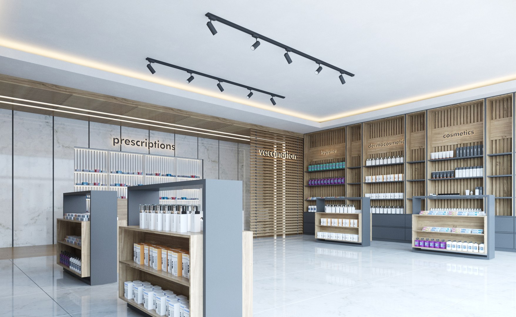 3D Contemporary Pharmacy Interior Model - TurboSquid 1839794