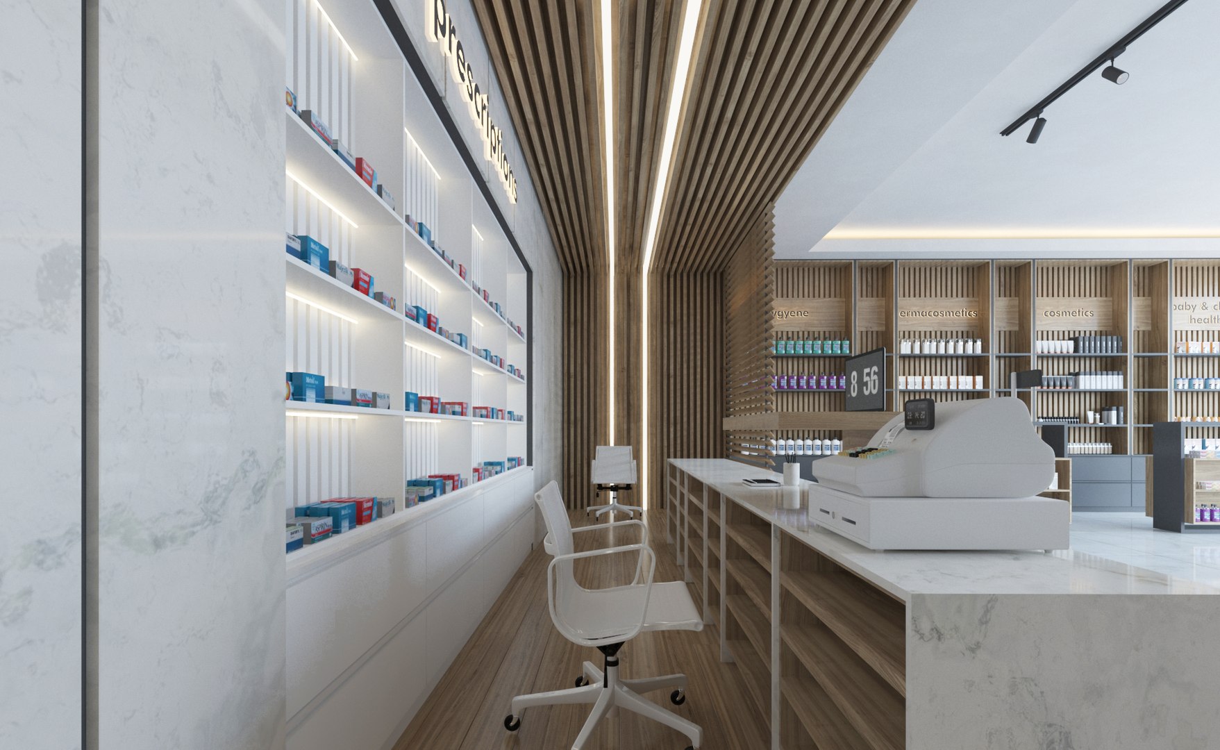 3D Contemporary Pharmacy Interior Model - TurboSquid 1839794