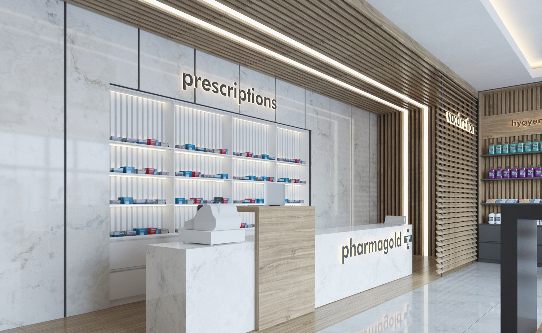 3D Contemporary Pharmacy Interior Model - TurboSquid 1839794