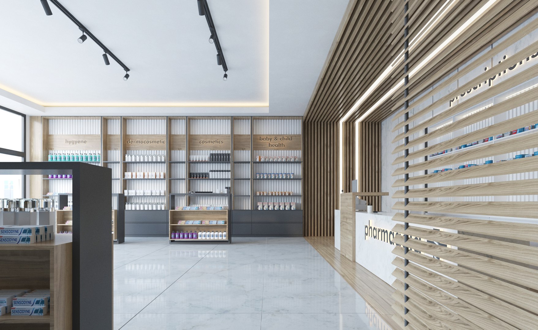3D Contemporary Pharmacy Interior Model - TurboSquid 1839794